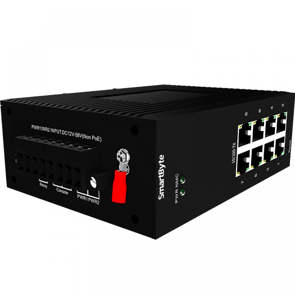 SmartByte 8 ports 100M managed industrial Ethernet switch