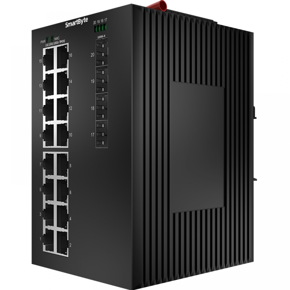SmartByte 20 ports full gigabit layer 2 managed industrial PoE switch