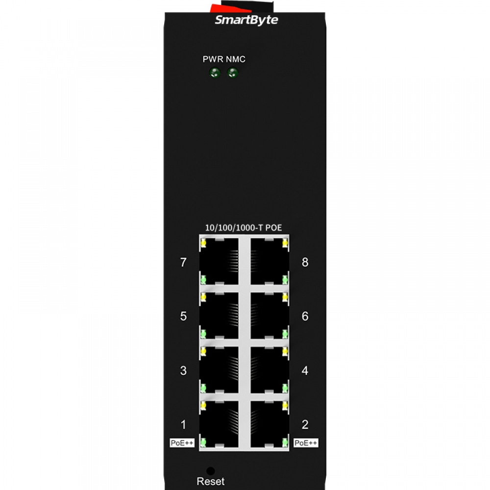 SmartByte 8 ports full gigabit managed 802.3bt standard industrial PoE ...