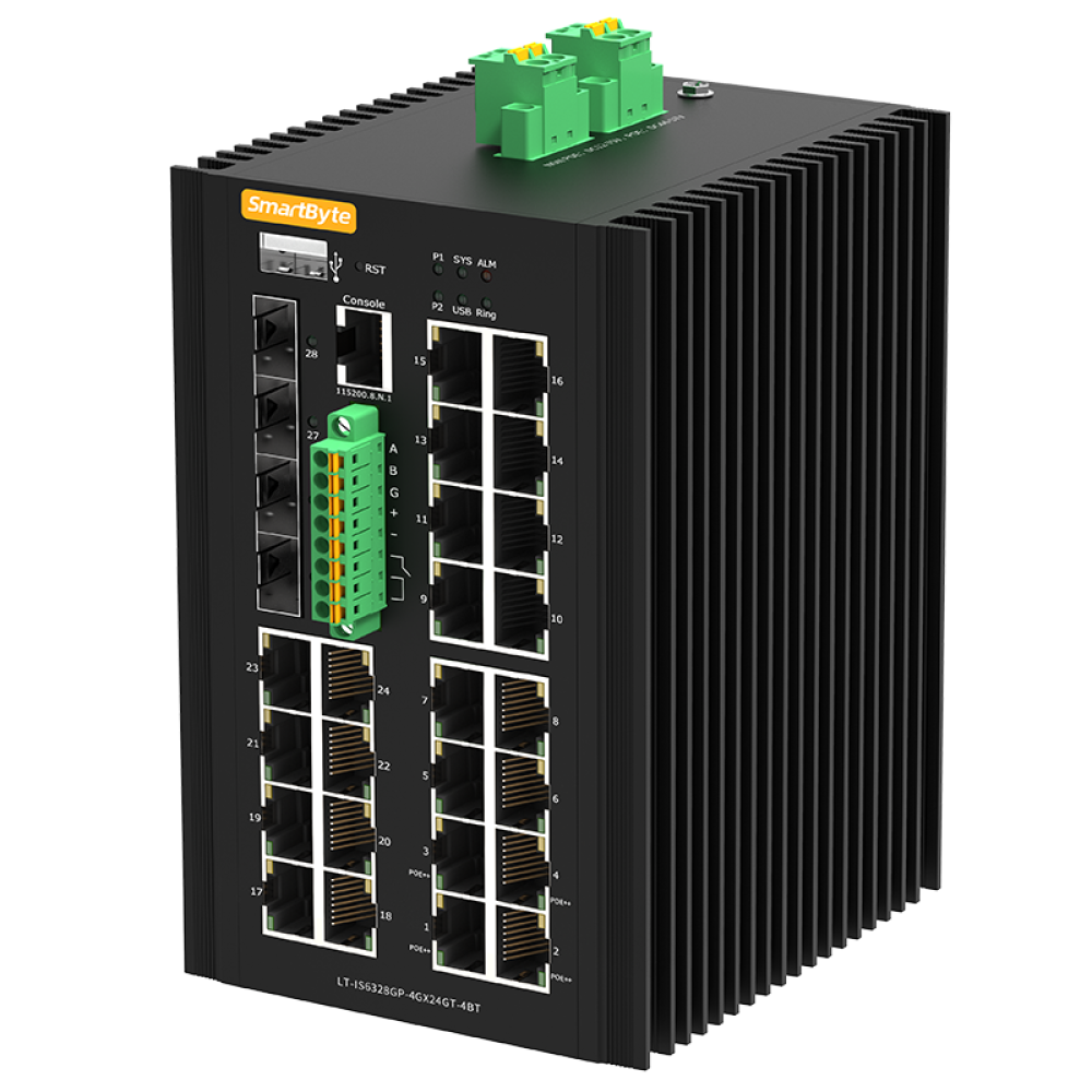 28-port Layer2+ 60W-90W managed industrial switch